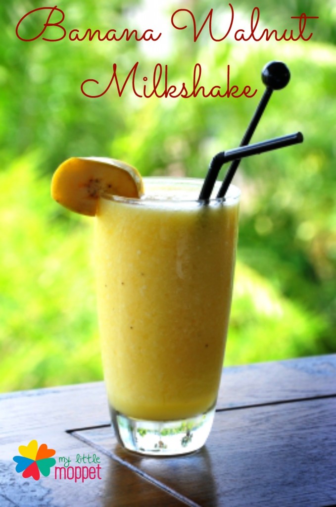 Banana Walnut Milkshake Recipe - My Little Moppet