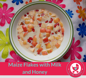 Maize Flakes with Milk and Honey - Healthy Breakfast Recipe