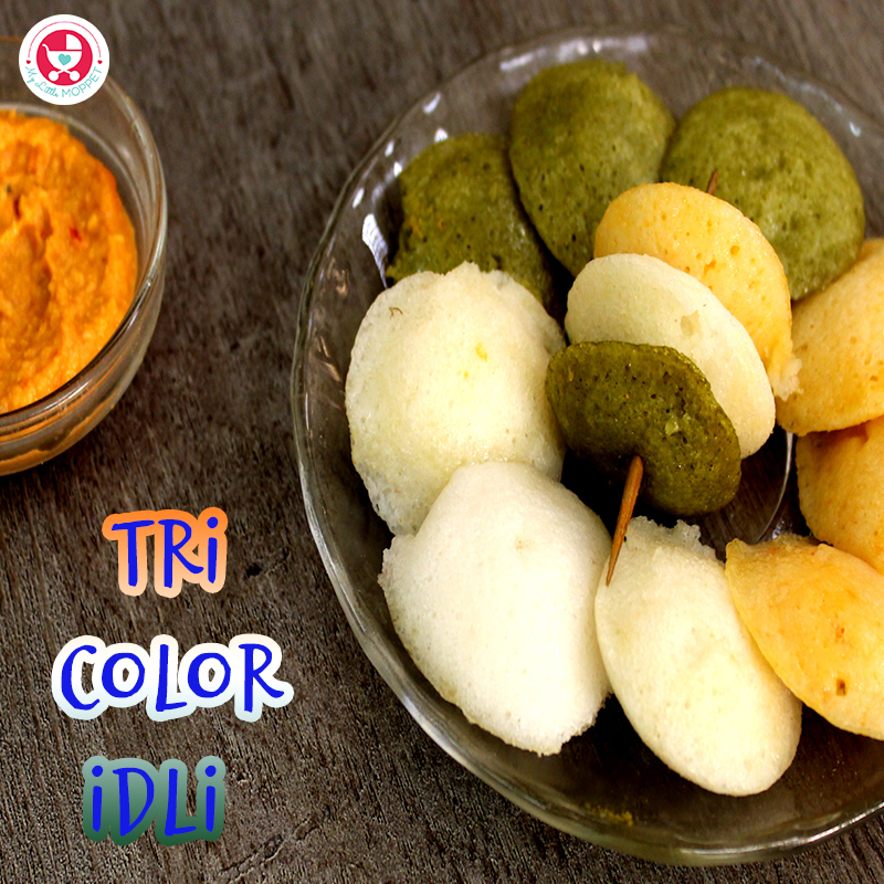 Tri Color Mini Idli Recipe for Kids