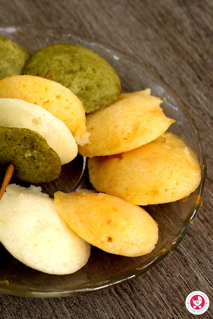 Tri Color Mini Idli Recipe for Kids