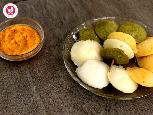 Tri Color Mini Idli Recipe for Kids